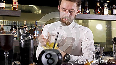 Bartender Shaking a Cocktail in Shaker Stock Footage - Video of ...