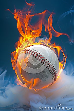 Baseball Ball Hurled At High Velocity, Leaving Blazing Trail Behind It ...