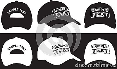 Baseball Cap, Front, Back And Side View. Vector | CartoonDealer.com ...