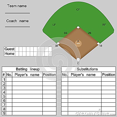 Baseball Lineup Stock Vector - Image: 38904175