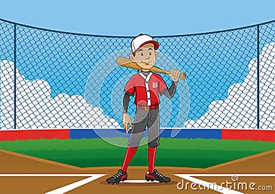 Baseball Player Pose On The Pitch Cartoon Vector | CartoonDealer.com ...