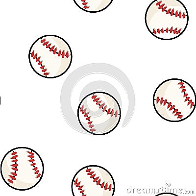 Baseball Seamless Pattern. Cute Doodle Hand Drawn Baseballs Background ...