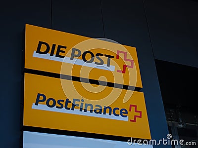 Basel, Switzerland - July 4 2022: A Sign Of The Swiss Post And Postauto ...