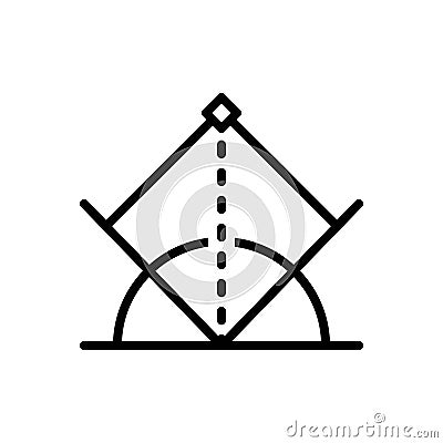 Black Line Icon For Baseline, Diagram And Angle Cartoon Vector ...