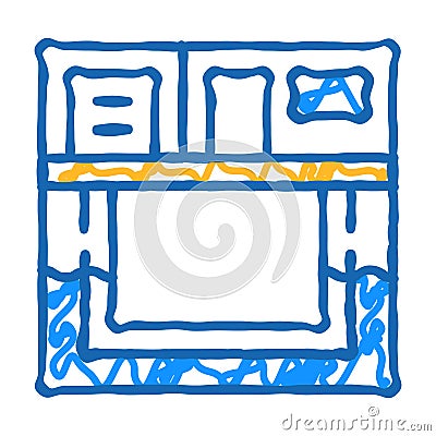 Basement Waterproofing System Icon Doodle Illustration Cartoon Vector ...