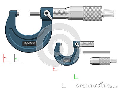 Basic Micrometer On Transparent Background. There Are 3 Components ...