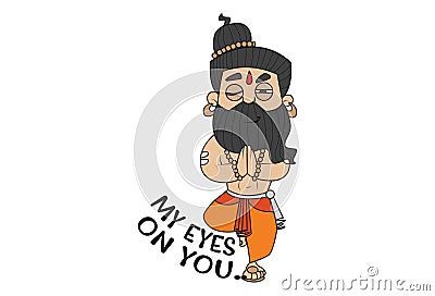 Cartoon Illustration Of Baba Ramdev | CartoonDealer.com #135086909