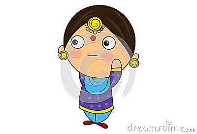 Vector Cartoon Illustration Of Cute Punjabi Sardarni. | CartoonDealer ...