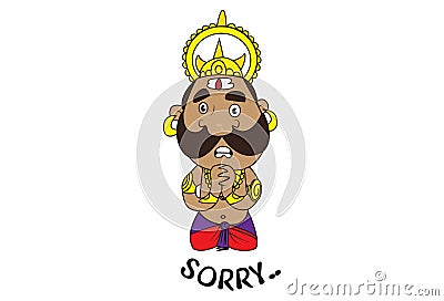 Vector Cartoon Illustration Of Cute Ravan. | CartoonDealer.com #144970354