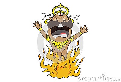 Vector Cartoon Illustration Of Cute Ravan. | CartoonDealer.com #144970405