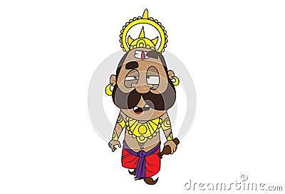 Vector Cartoon Illustration Of Cute Ravan. | CartoonDealer.com #144970455