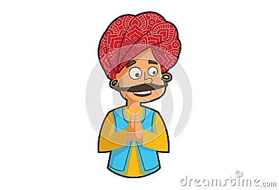 Cartoon Illustration Of Rajasthani Man | CartoonDealer.com #147710421