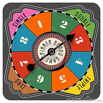 Vintage Style Spinner For Board Game With Spinning Arrow, Numbers, And ...