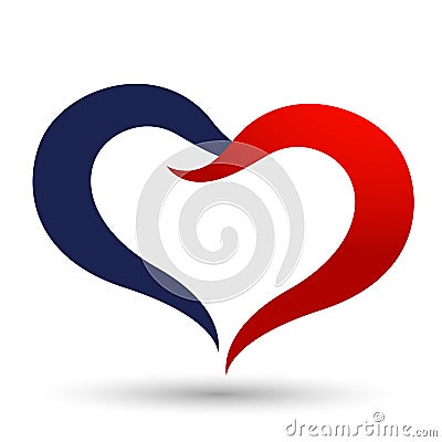 Abstract Heart Shape Outline Illustration Vector Element Isolated Red ...