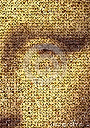 Mona Lisa Eye Close Up Triangle Polygon Background Frame. Abstract ...