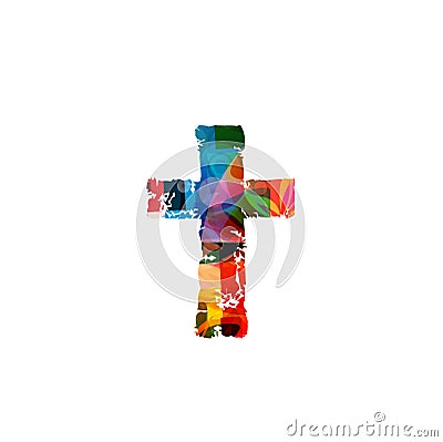 Colorful Christian Cross Isolated Vector Illustration. Religion Themed ...