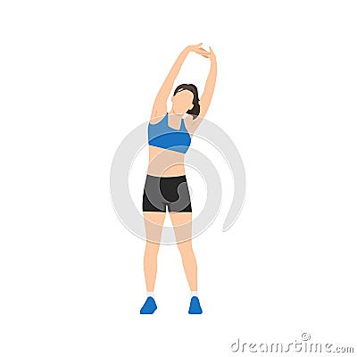 Woman Doing Standing Side Bend Stretch Exercise. Stock Illustration ...