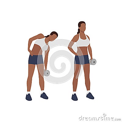 Woman Doing Standing Dumbbell Side Bends Exercise Cartoon Vector ...