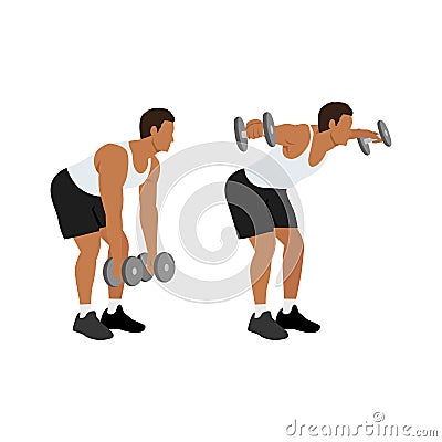 Man Doing Dumbbell Bent Over Lateral Rear Delt Raises. Royalty-Free ...