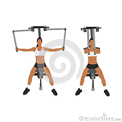 Woman Doing Butterflies. Pec Deck. Seated Machine Flies Royalty-Free ...