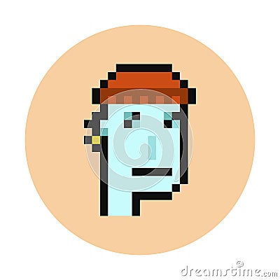 Blue Alien Wearing Beany Cryptopunks Character NFT Cartoon Vector ...