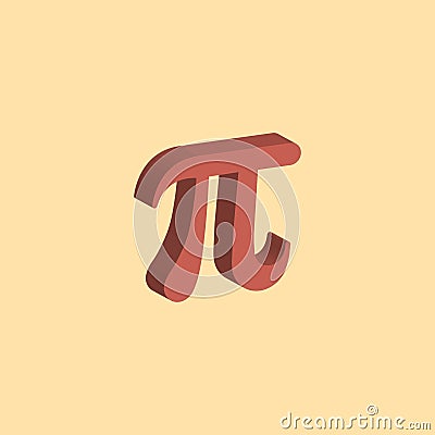 3D Pi Symbol Illustration. 3D Render Of Pi Symbol On Minimal Background ...