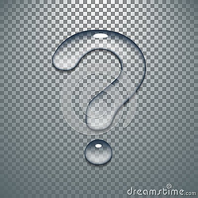Water Typeface With Transparent Pattern Question Mark Cartoon Vector ...