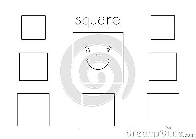 Basic Shapes Coloring Page For Kids, Squares Royalty-Free Cartoon ...
