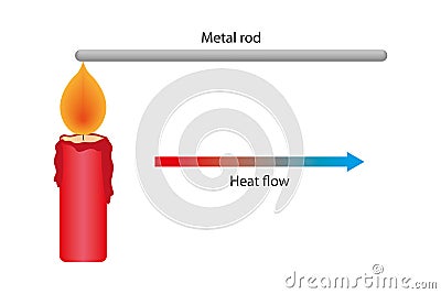 Simple Heat Conduction Experiment With An Metal Rod Cartoon Vector ...