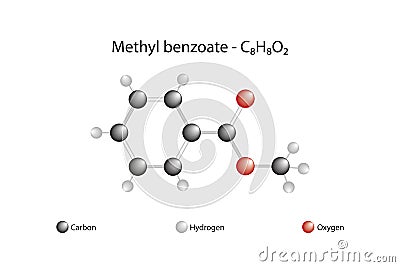 Molecular Formula Of Methyl Benzoate. Vector Illustration ...