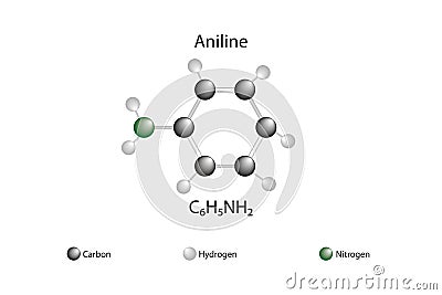 Molecular Formula Of Aniline. Chemical Structure Of Aniline Vector ...