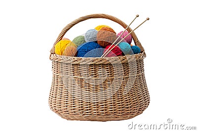 Basket With Yarn Balls Stock Photos - Image: 20789823