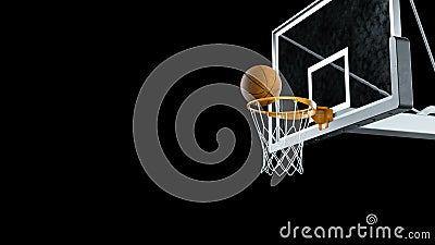 Basketball Hit the Basket in Slow Motion on a Alpha Channel Stock ...