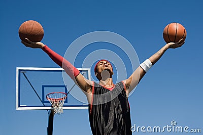 Isolated Basketball Player in Action is Flying Stock Image - Image of ...
