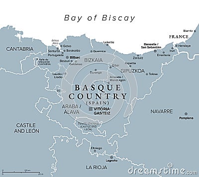 Basque Country, Euskadi, Gray Political Map Vector Illustration ...