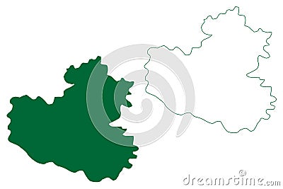 Basti District Uttar Pradesh State, Republic Of India Map Vector ...