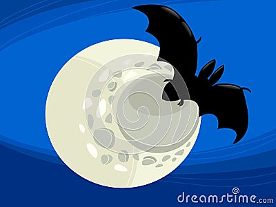 Bat At Night Cartoon Illustration | CartoonDealer.com #34211091