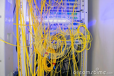 Batch Wires Are Connected In The Optical Fiber Distribution Frame ...