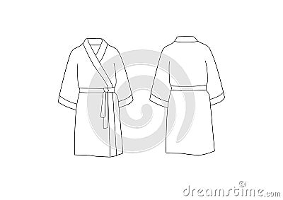 Bathrobe, Vector Art. Bathrobe Technical Drawing. | CartoonDealer.com ...