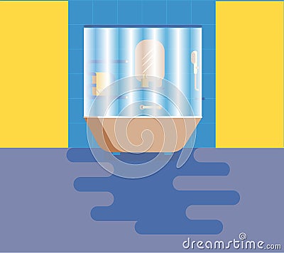 Bathroom With Amenities Cartoon Vector | CartoonDealer.com #63306529