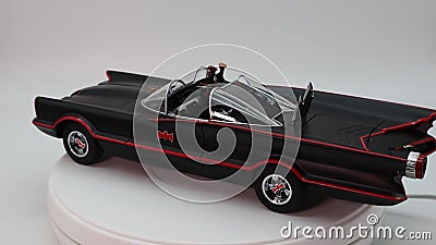 Batmobile Diecast on Rotating Display Isolated on White Background ...
