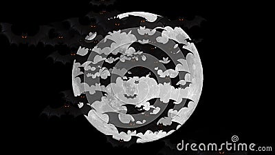 Bats Flying Over Full Moon stock footage. Video of night - 44002028