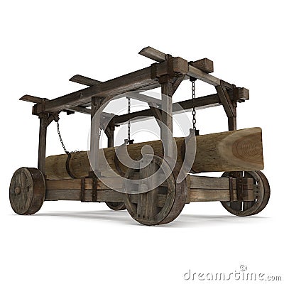 Battering Ram Isolated 3D Model On White Background Illustration Stock ...