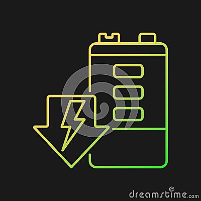 Battery Discharging Gradient Vector Icon For Dark Theme | CartoonDealer ...