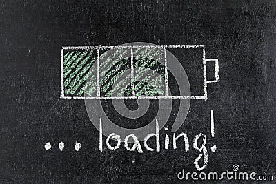 Battery Loading Indicator Showing Loading And LOADING Text Royalty-Free ...