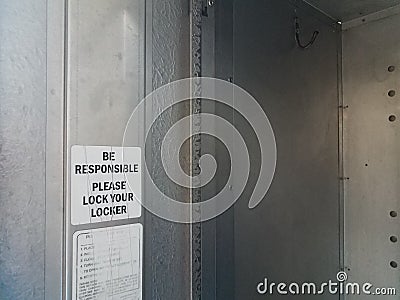 Be Responsible Please Lock Your Locker Sign Royalty-Free Stock Image ...