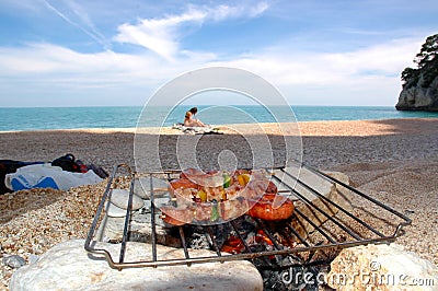 Beach BBQ Stock Images - Image: 756874