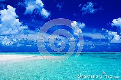 Beach With Blue Sky And Vibrant Ocean Colors Royalty Free Stock Image ...