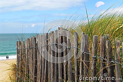 Rope fence on beach. stock image. Image of photograph - 2051611