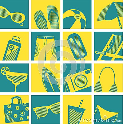 Beach Life Illustration Cartoon Vector | CartoonDealer.com #14442721